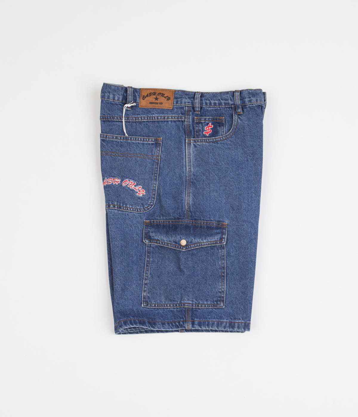 Cash Only Denim Cargo Shorts - Washed Indigo | Flatspot
