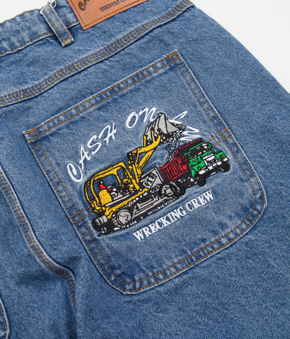 Cash Only Wrecking Baggy Jeans - Washed Indigo | Flatspot
