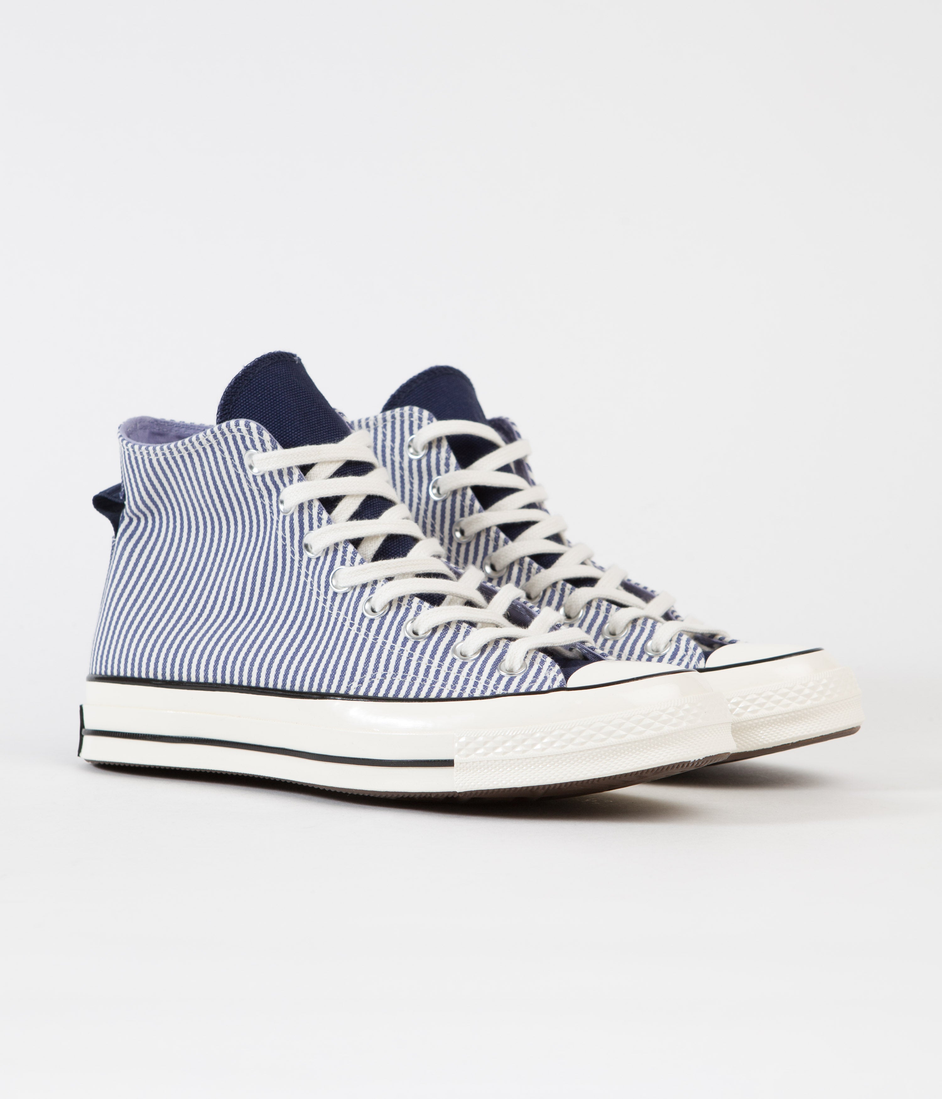 Converse CTAS 70's Hi Hickory Stripe Shoes - Washed Indigo / Egret / B ...