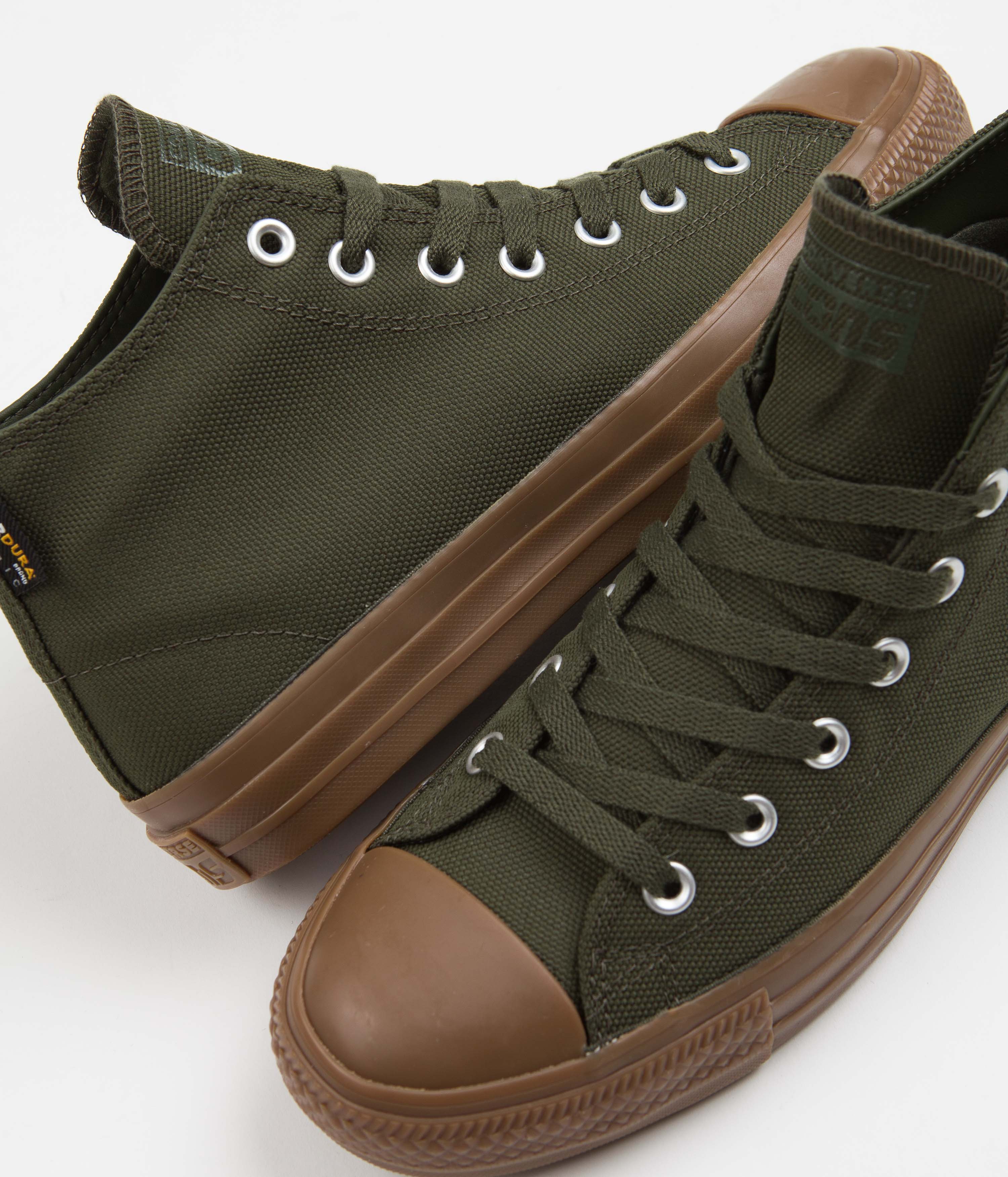 Converse CTAS Pro Cordura Canvas Mid Shoes - Cargo Khaki / Egret / Dar ...