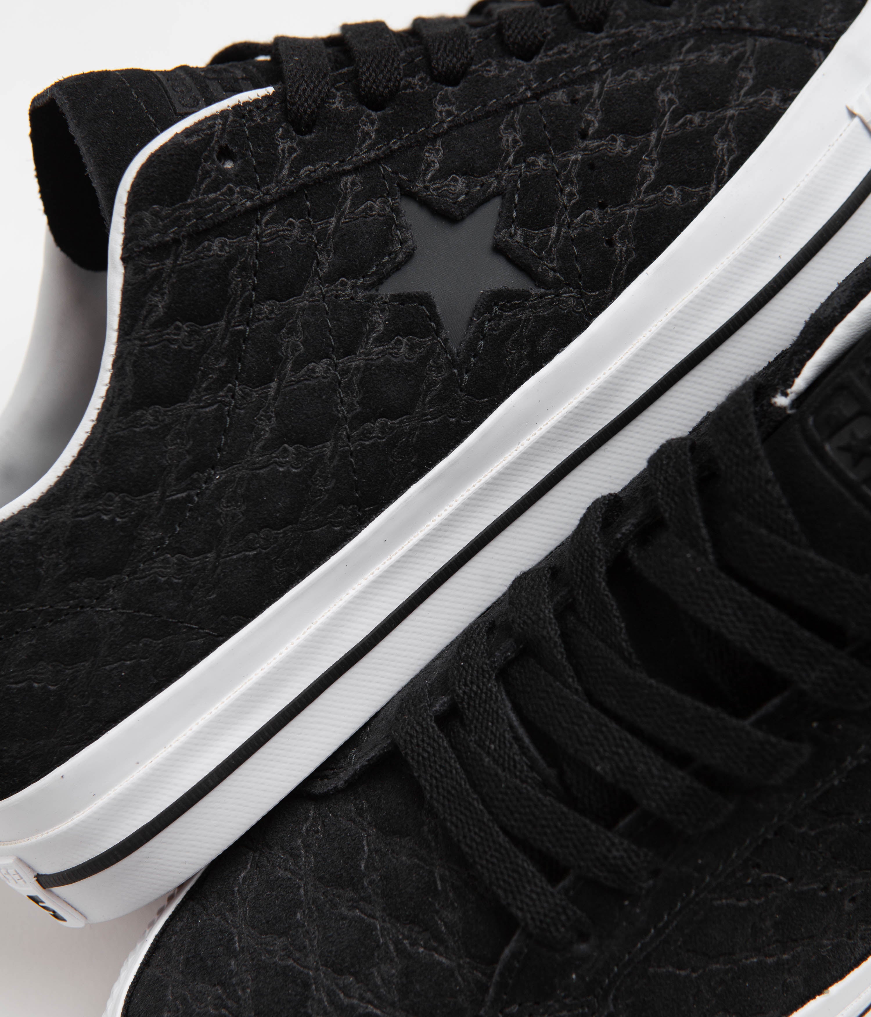 Converse One Star Pro Bones Ox Shoes - Black / Black / White | Flatspot