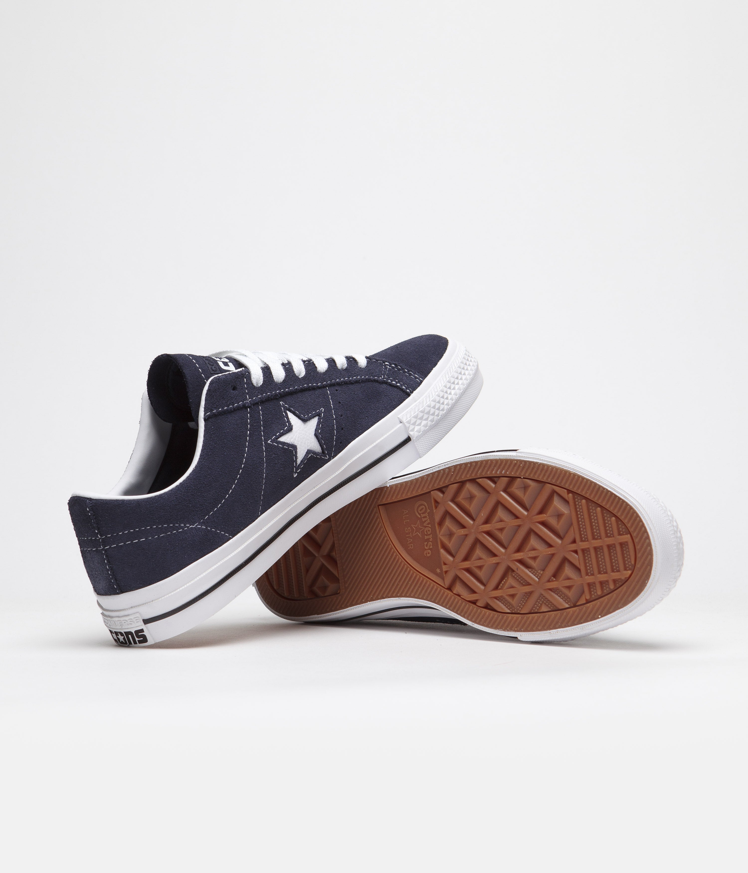 Converse One Star Pro Classic Suede Ox Shoes - Navy / White / Black ...