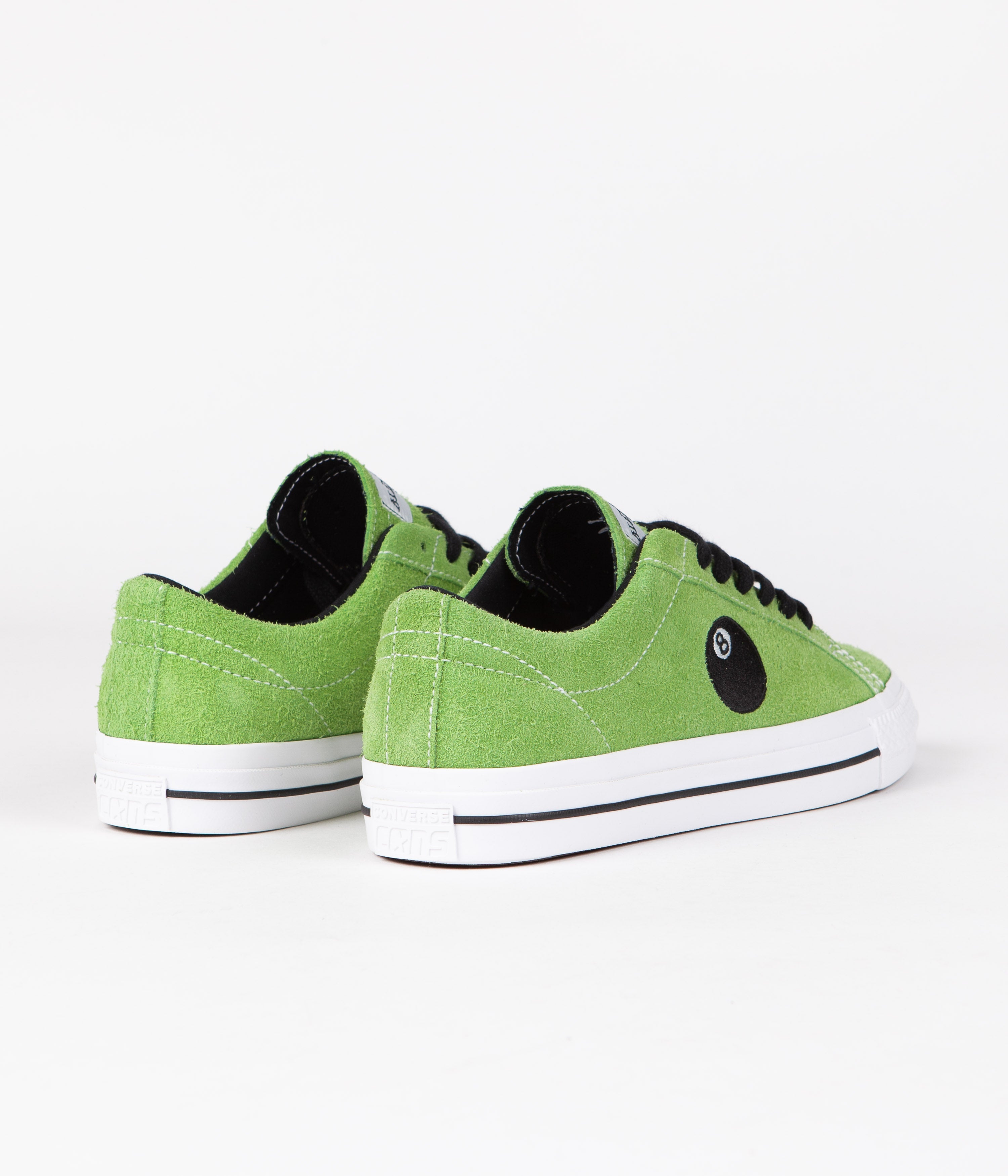 Converse X Stussy One Star Pro Ox Shoes Green Flash White Black Flatspot