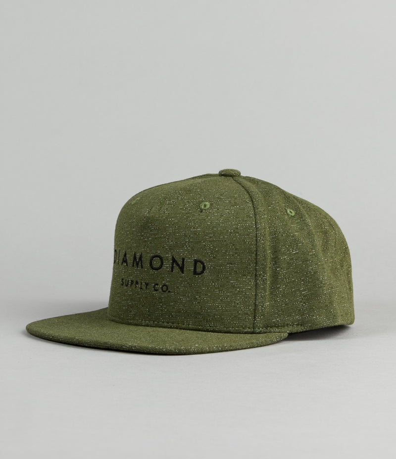 Diamond Snapback Cap - Speckle Olive | Flatspot