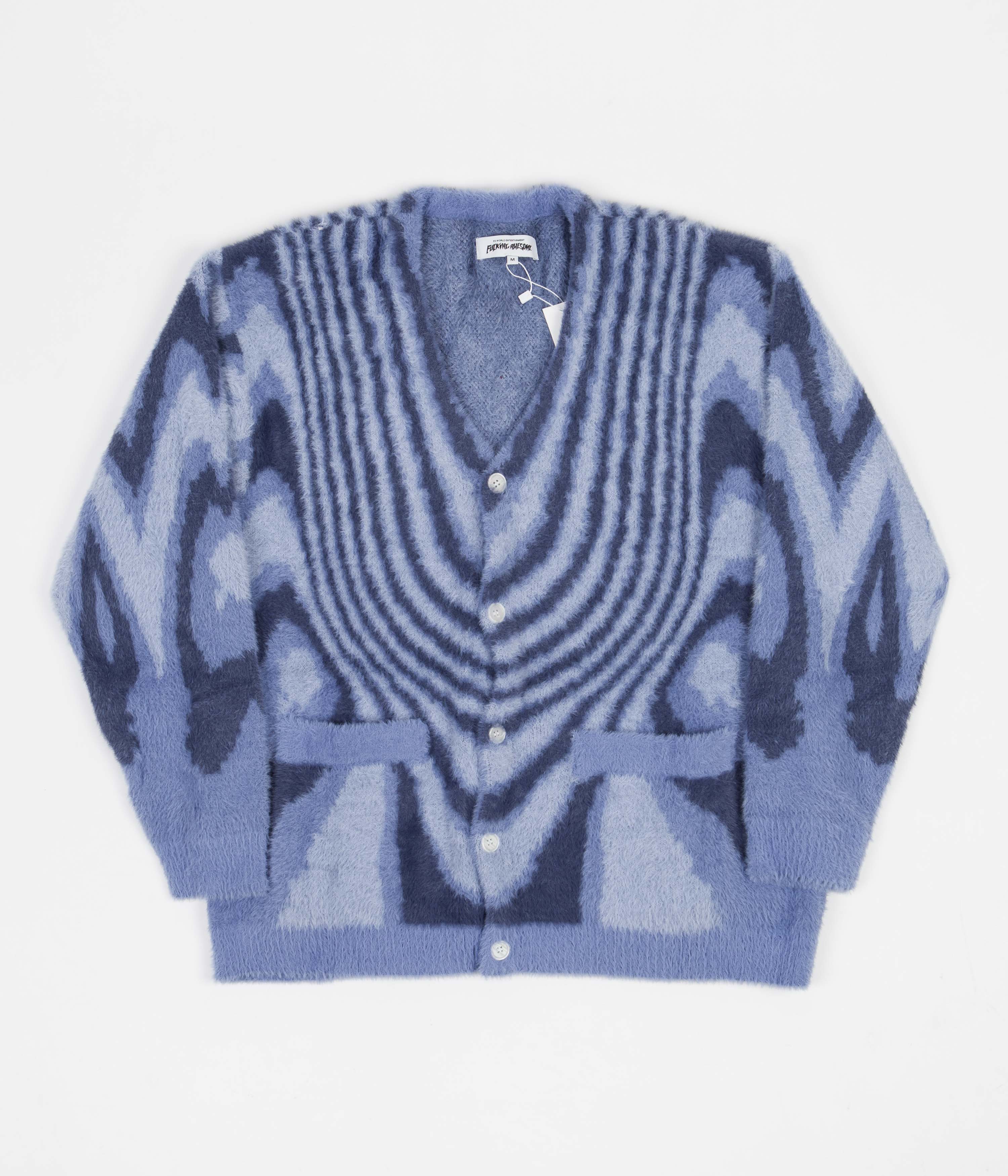 Fucking Awesome Acid Hairy Cardigan Blue Flatspot