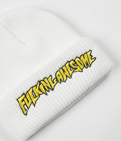 Fucking Awesome FA Beanie - White | Flatspot
