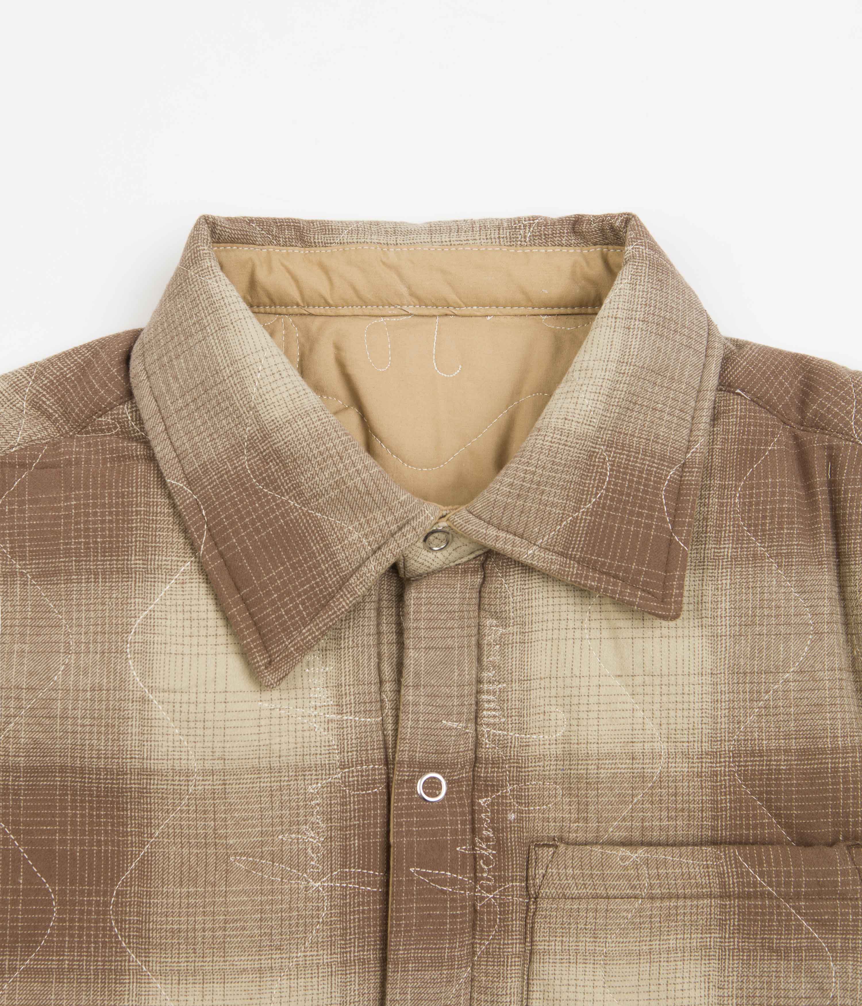 Fucking Awesome Lightweight Reversible Flannel Jacket - Tan / Brown ...
