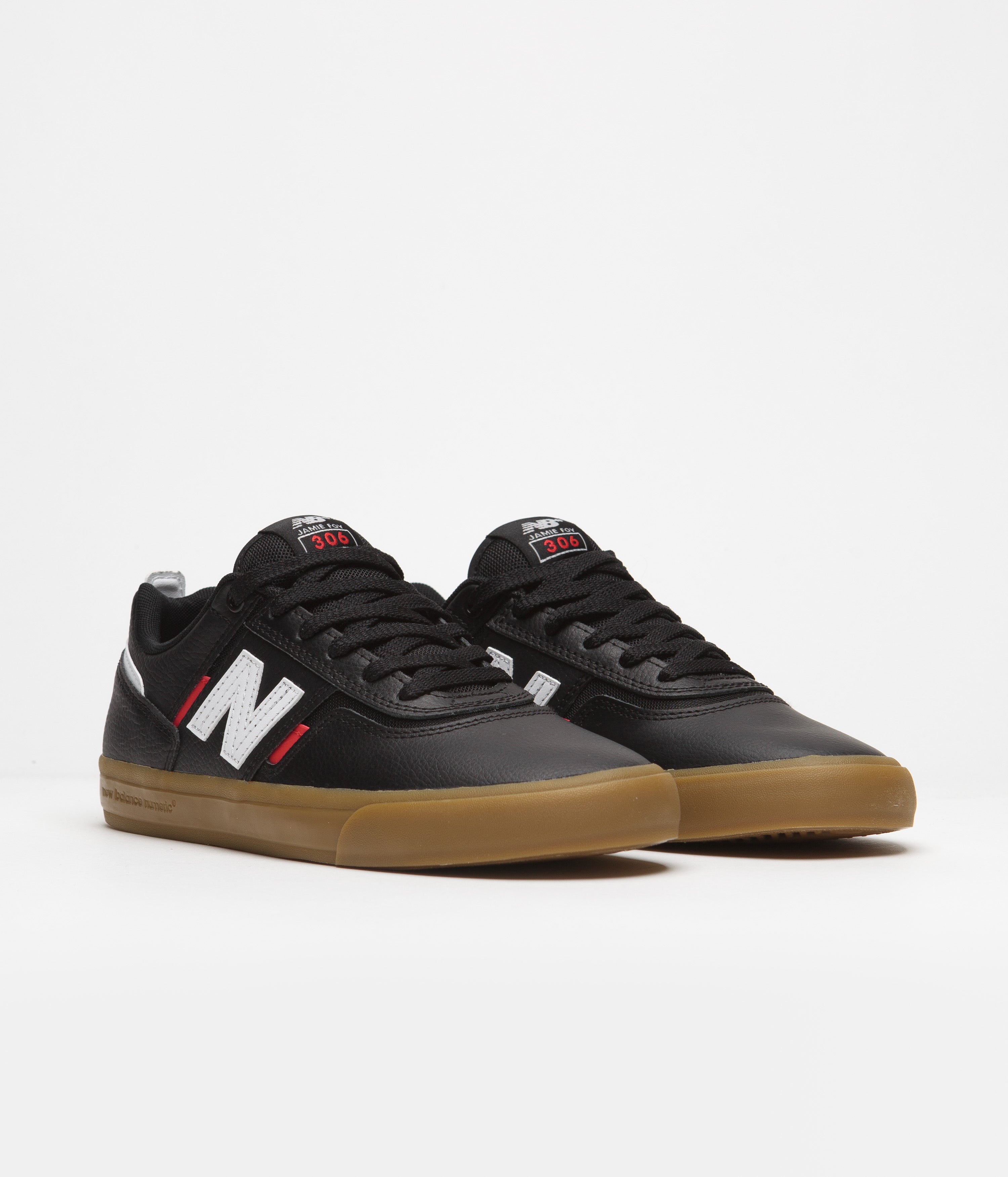 New Balance Numeric 306 Jamie Foy Shoes - Black / Red | Flatspot