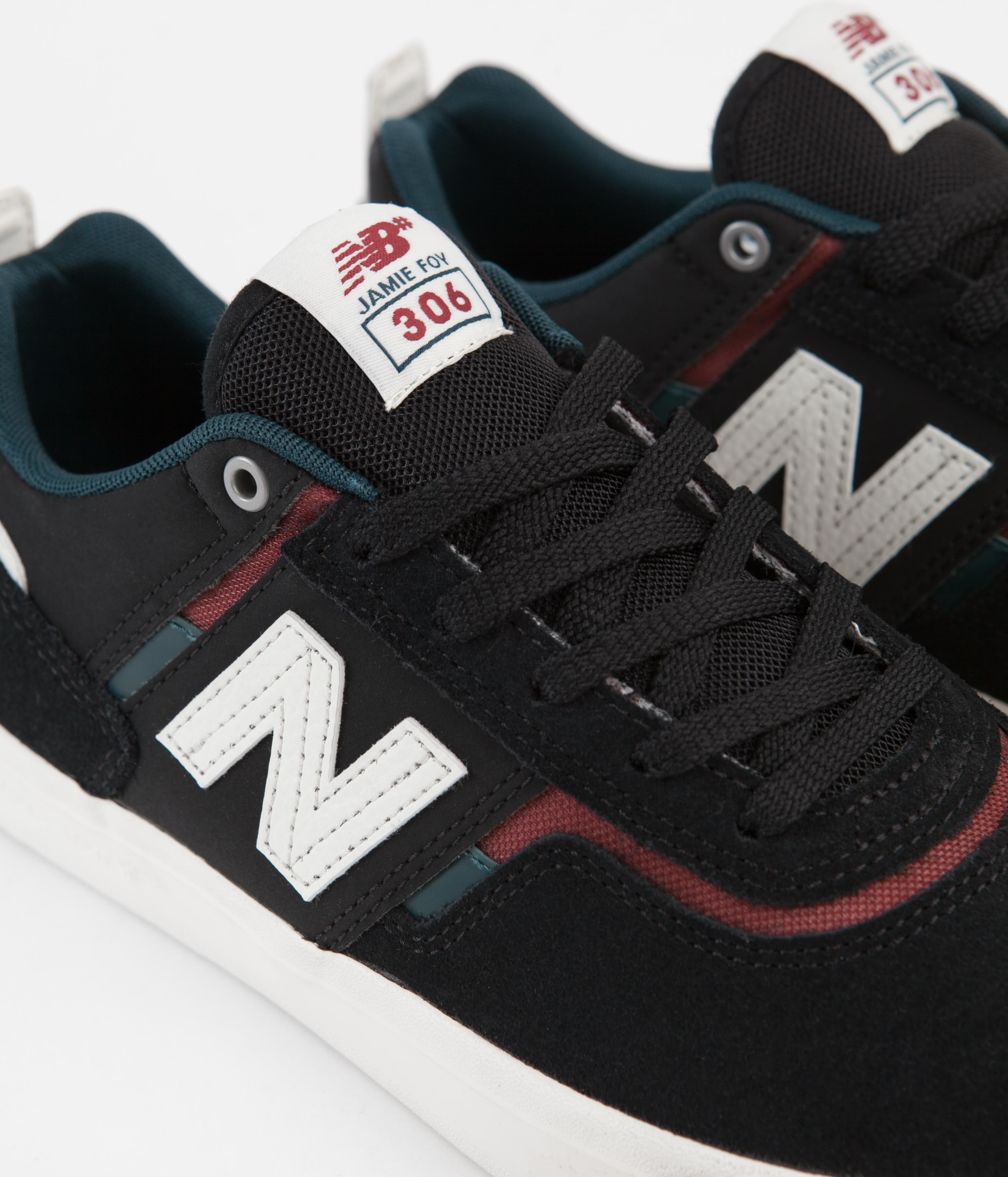 New Balance Numeric 306 Jamie Foy Shoes Black White Gum Flatspot