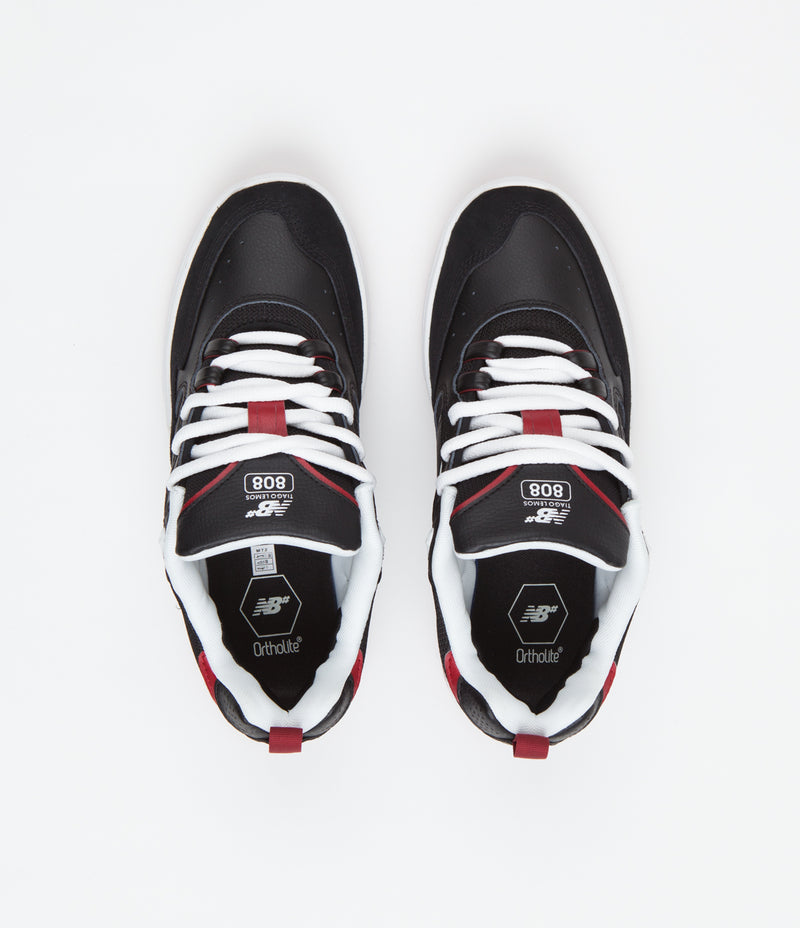New Balance Numeric 808 Tiago Lemos Shoes - Black / Red | Flatspot