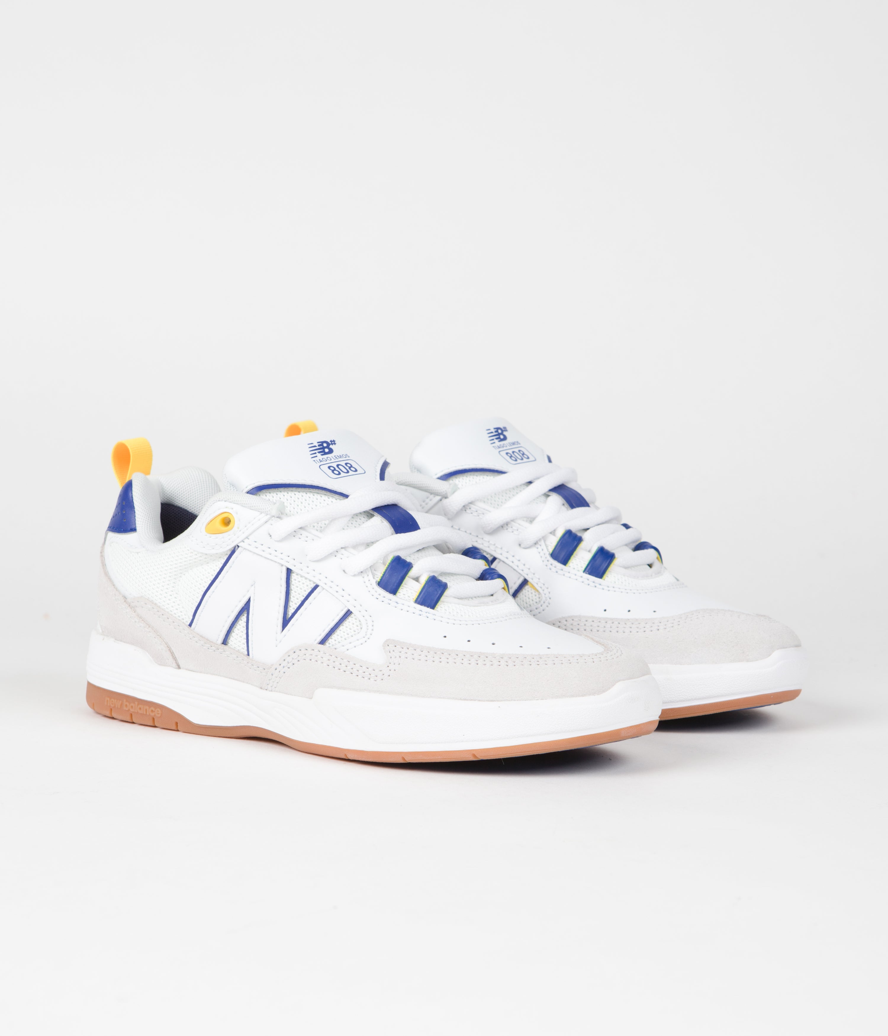 New Balance Numeric 808 Tiago Lemos Shoes - White / Royal | Flatspot