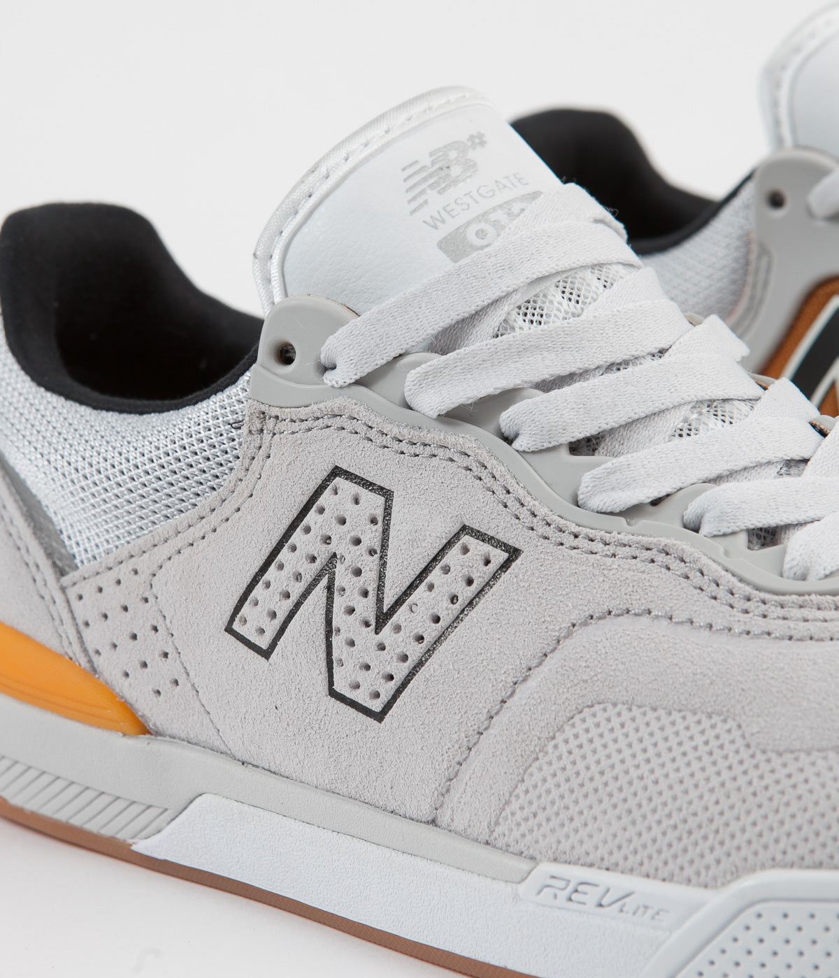 New Balance Numeric 913 Shoes - Silver / Orange | Flatspot