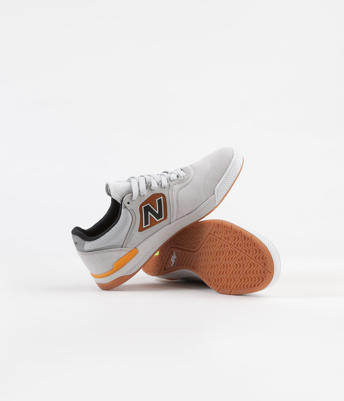 New Balance Numeric 913 Shoes - Silver / Orange | Flatspot