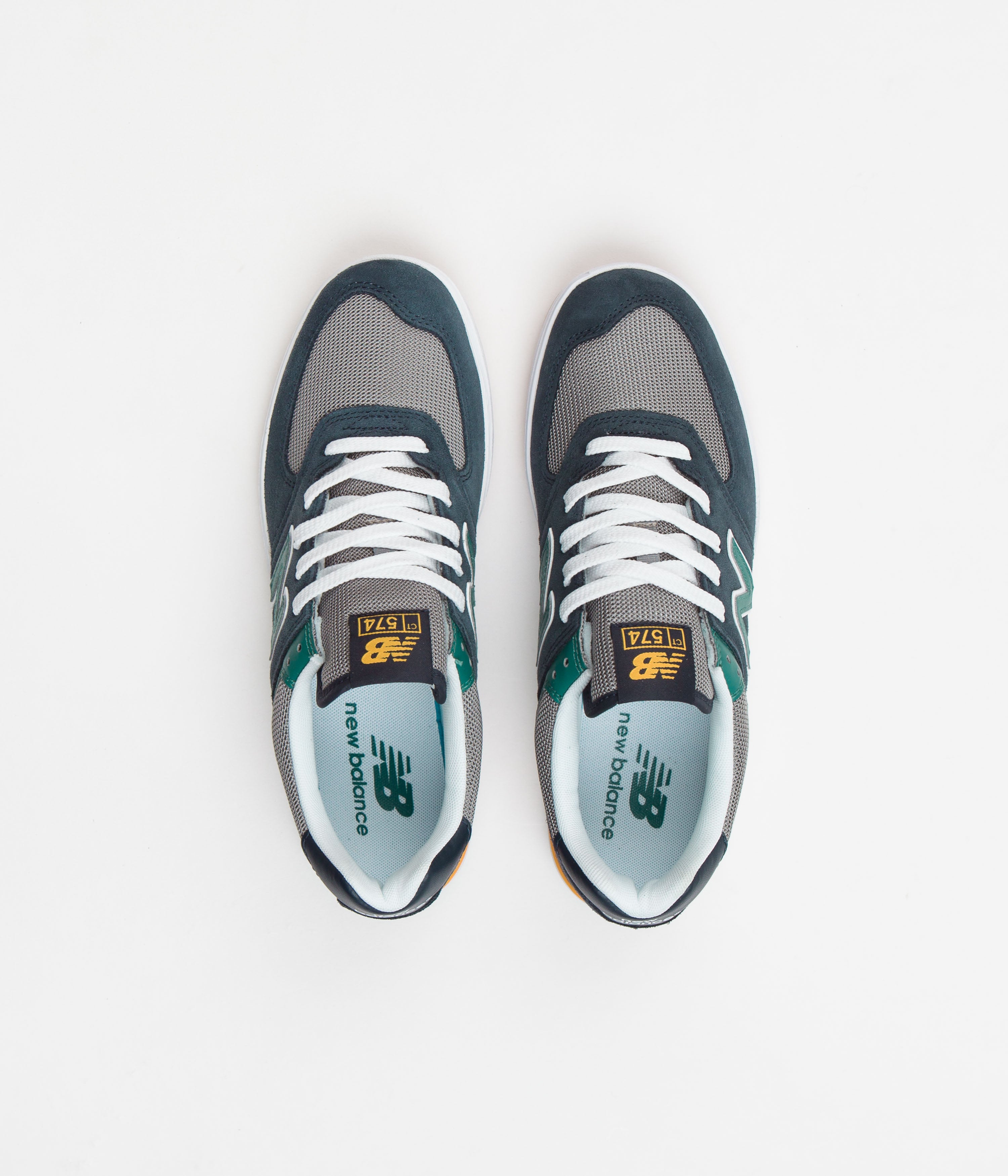 New Balance Numeric Pro Court 574 Shoes - Phantom / Aqua Green | Flatspot
