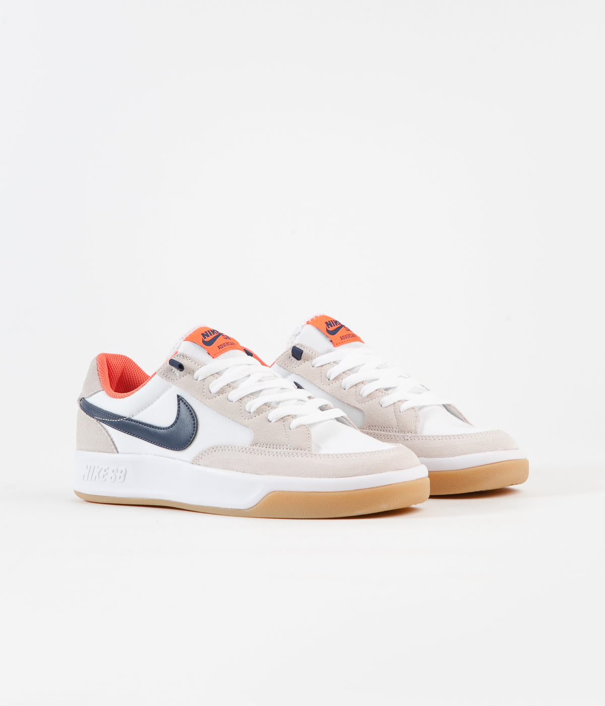 Nike SB Adversary Premium Shoes - White / Midnight Navy - Turf Orange ...