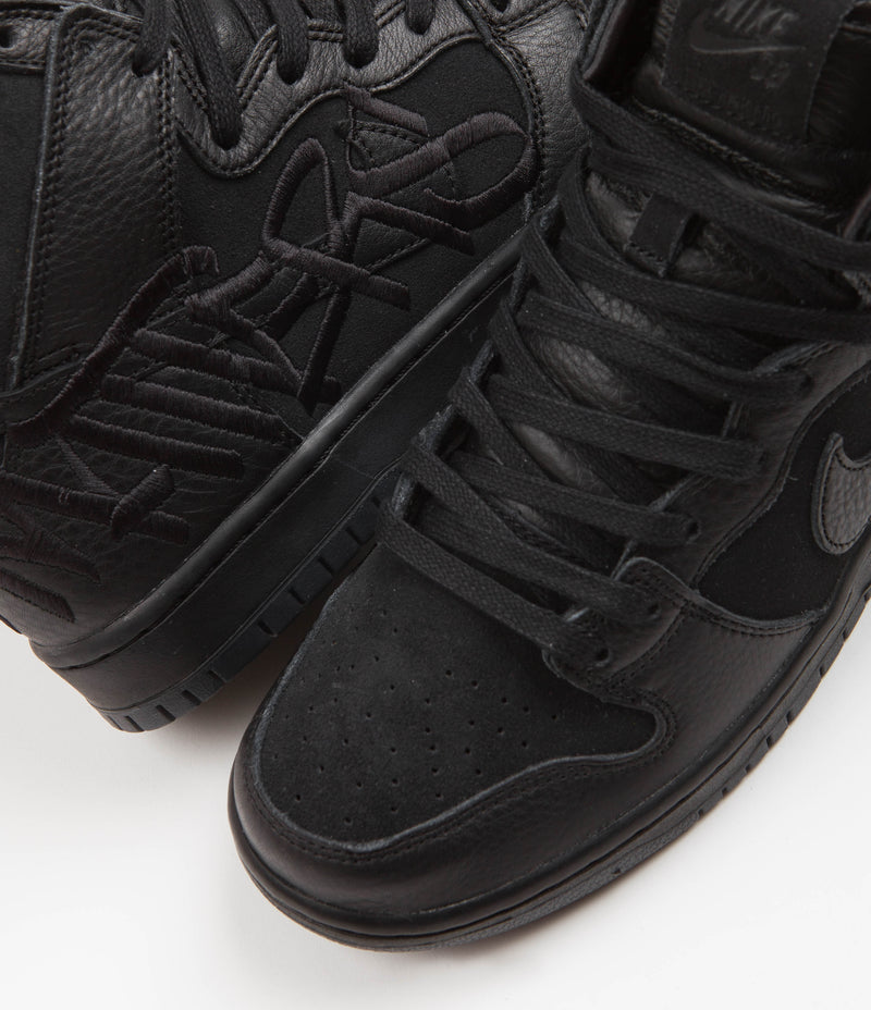 Nike SB x FAUST Dunk High Pro Shoes - Black / Black - Metallic Gold ...