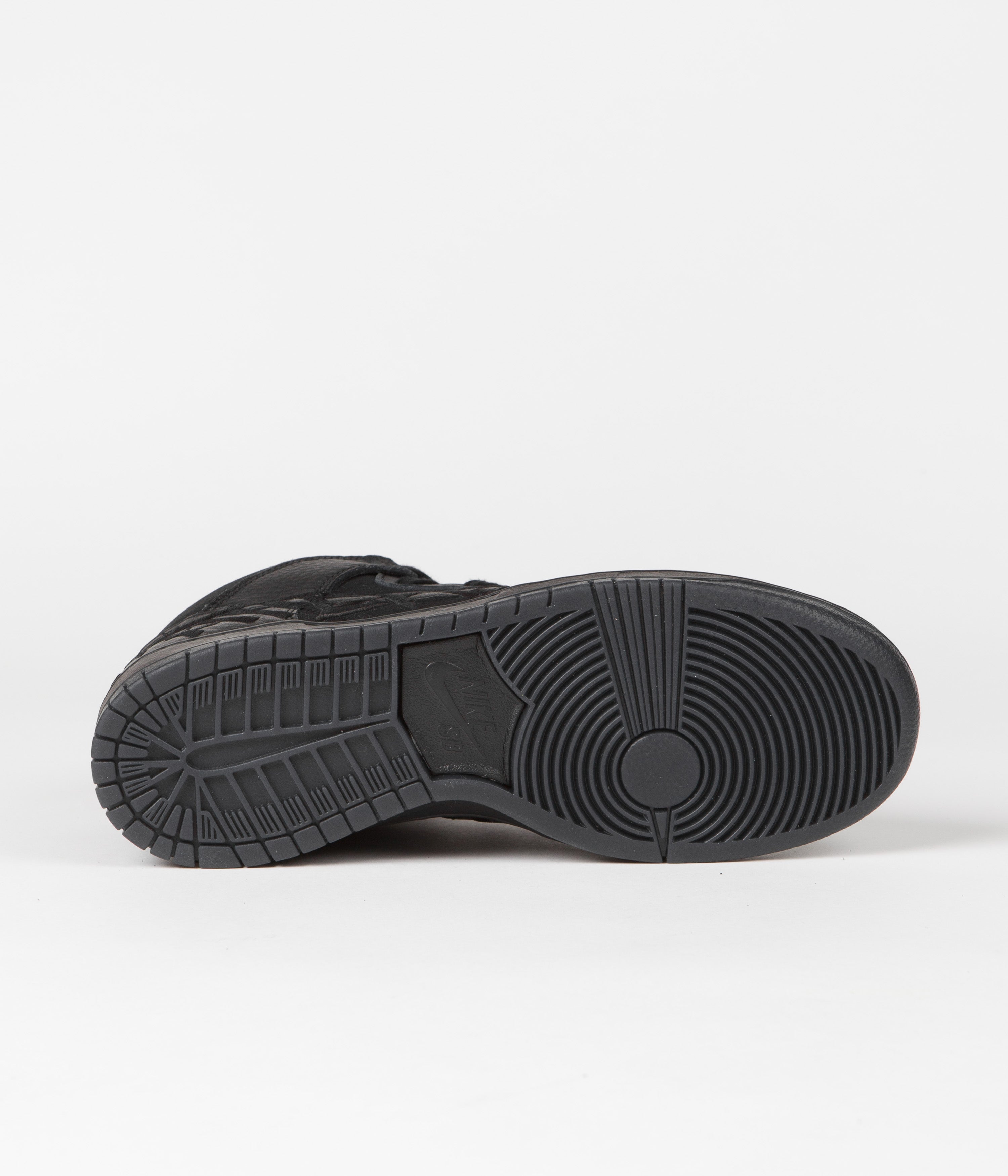 Nike SB x FAUST Dunk High Pro Shoes - Black / Black - Metallic Gold ...