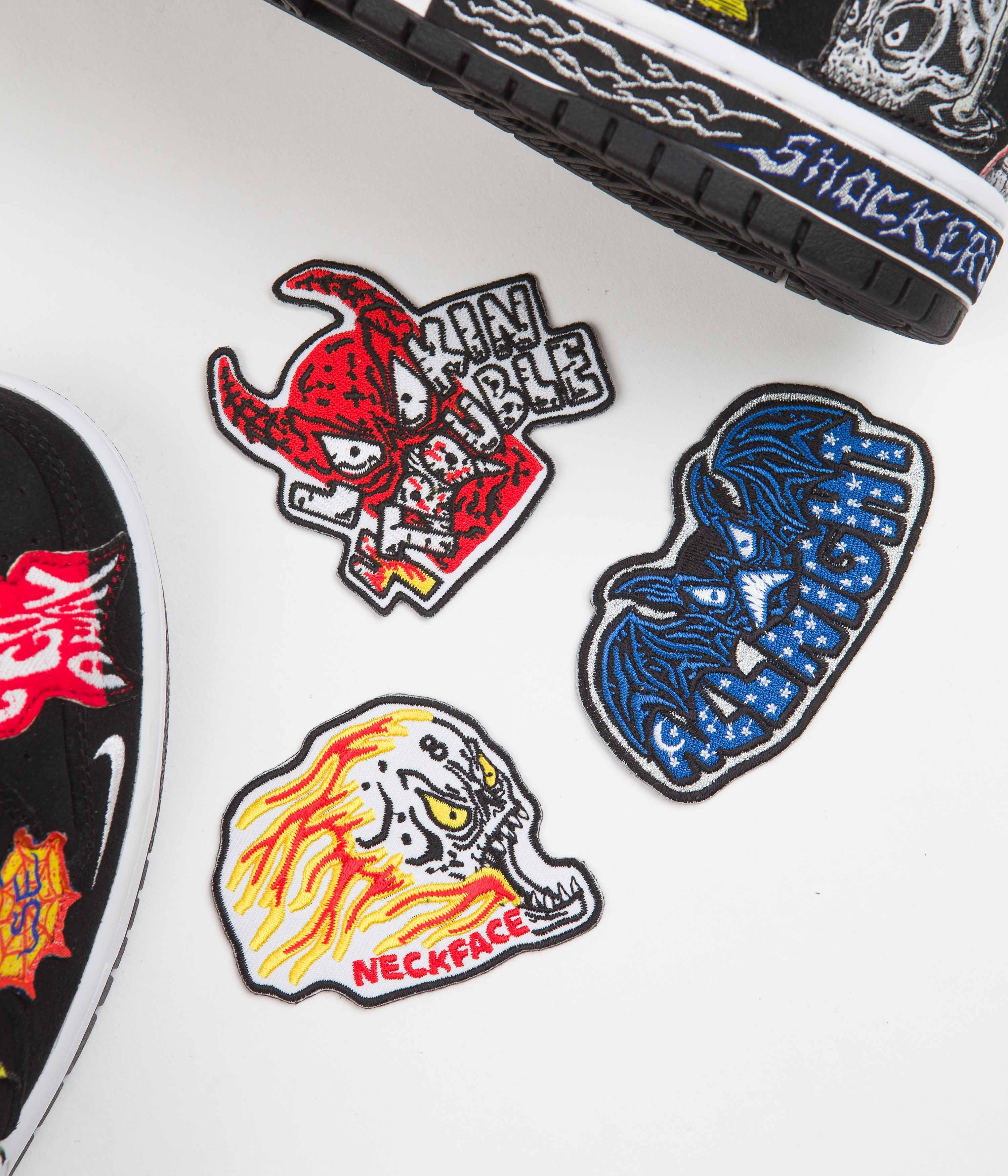 Nike SB x Neckface Dunk Low Pro Shoes - Black / White - Multicolour ...