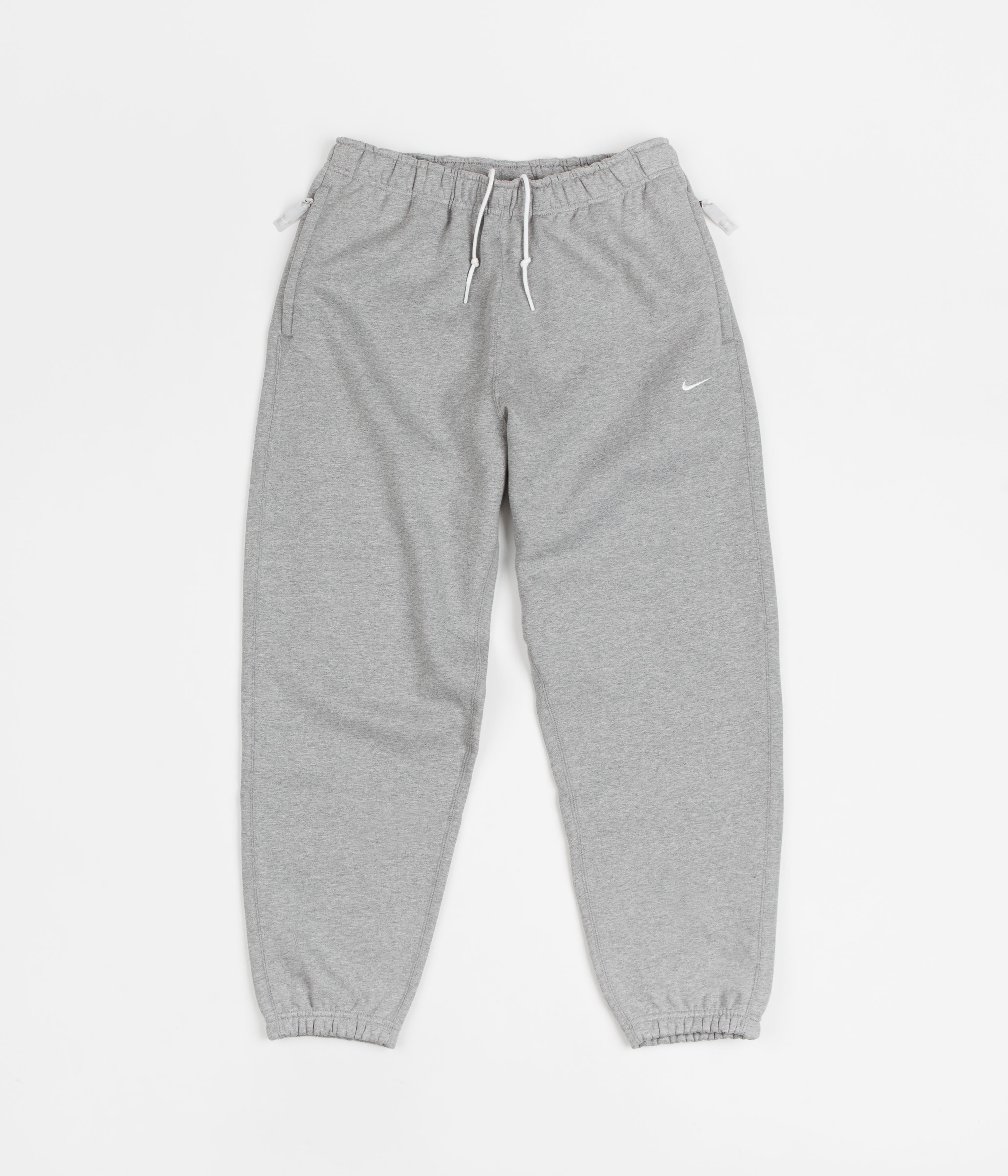 Nike Solo Swoosh Sweatpants - Dark Grey Heather / White | Flatspot