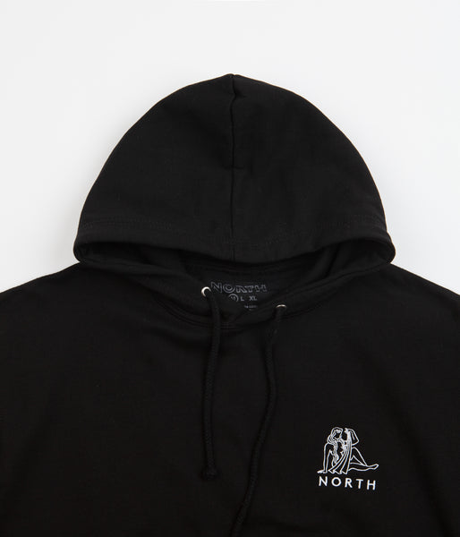 North Zodiac Logo Embroidered Hoodie - Black / White | Flatspot