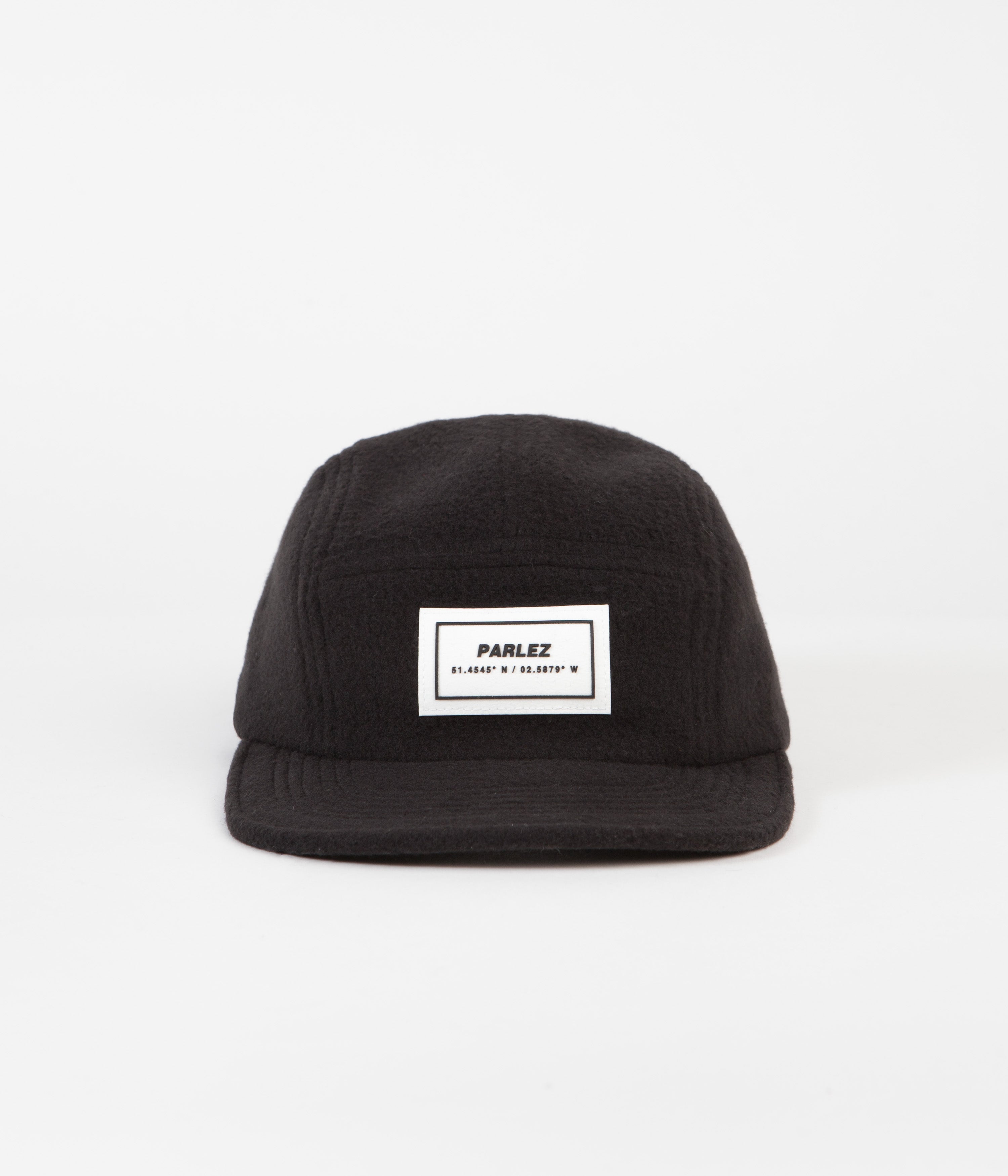 Parlez Signet Fleece 5 Panel Cap - Black | Flatspot