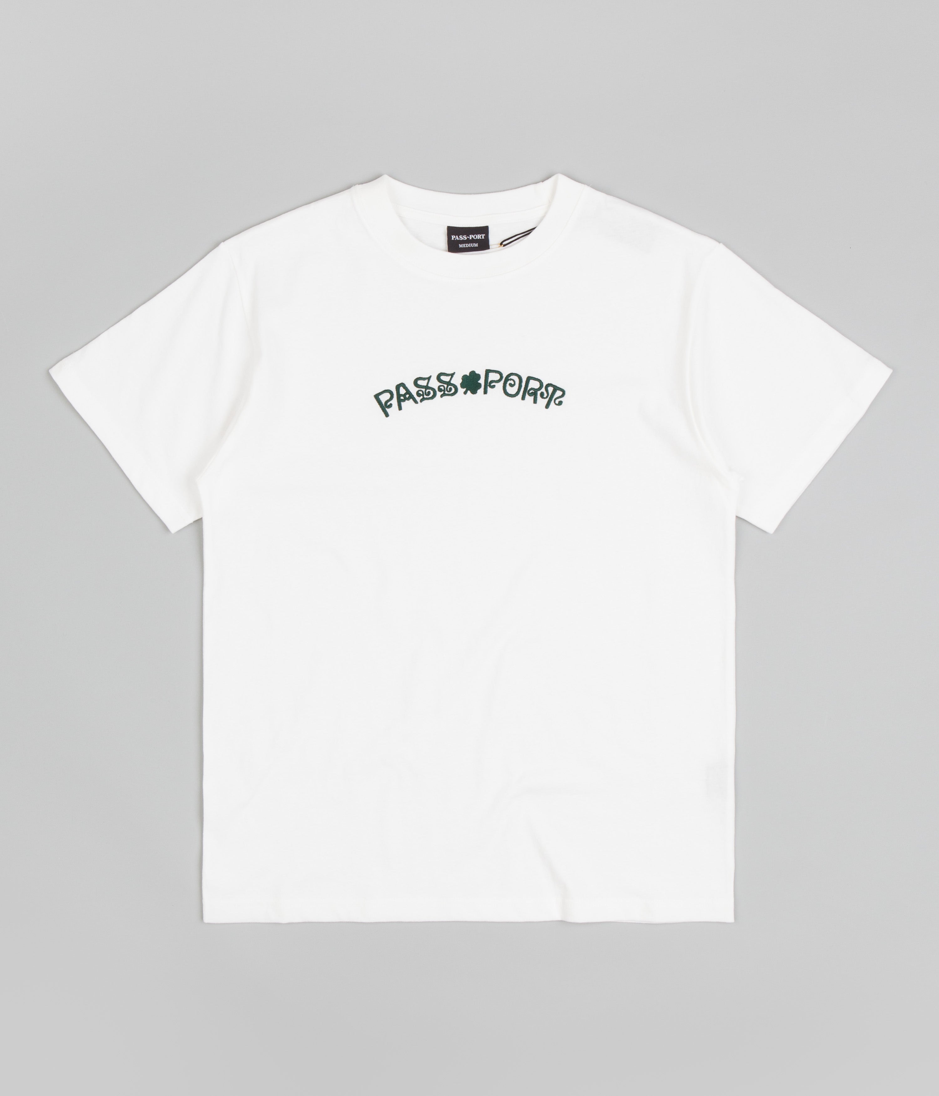 Pass Port Sham Embroidery T-Shirt - White | Flatspot