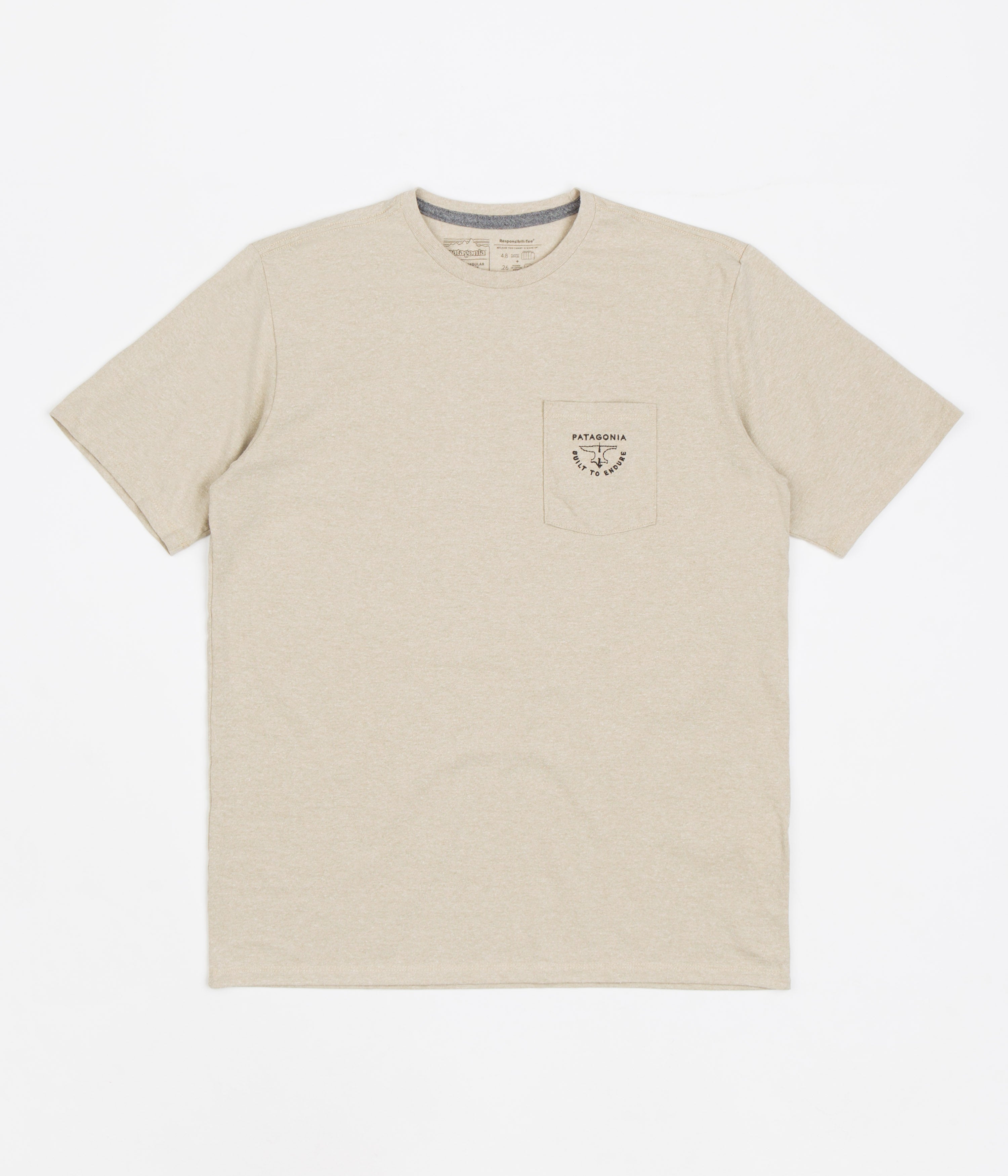 Patagonia Forge Mark Crest Pocket Responsibili-Tee T-Shirt - Oar Tan ...