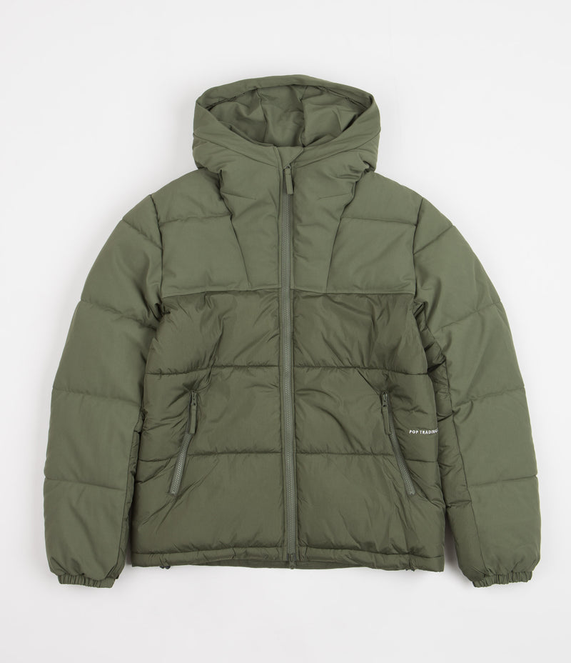 Pop Trading Company Alex Puffer Jacket - Olivine | Flatspot
