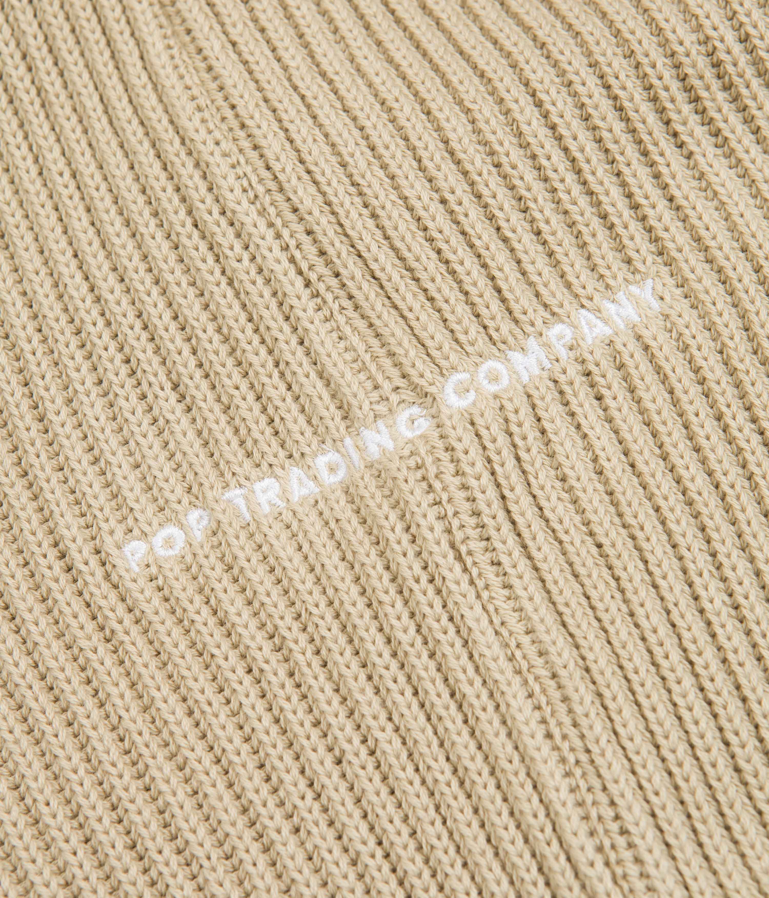 Pop Trading Company Full Zip Knitted Jacket - White Pepper | Flatspot