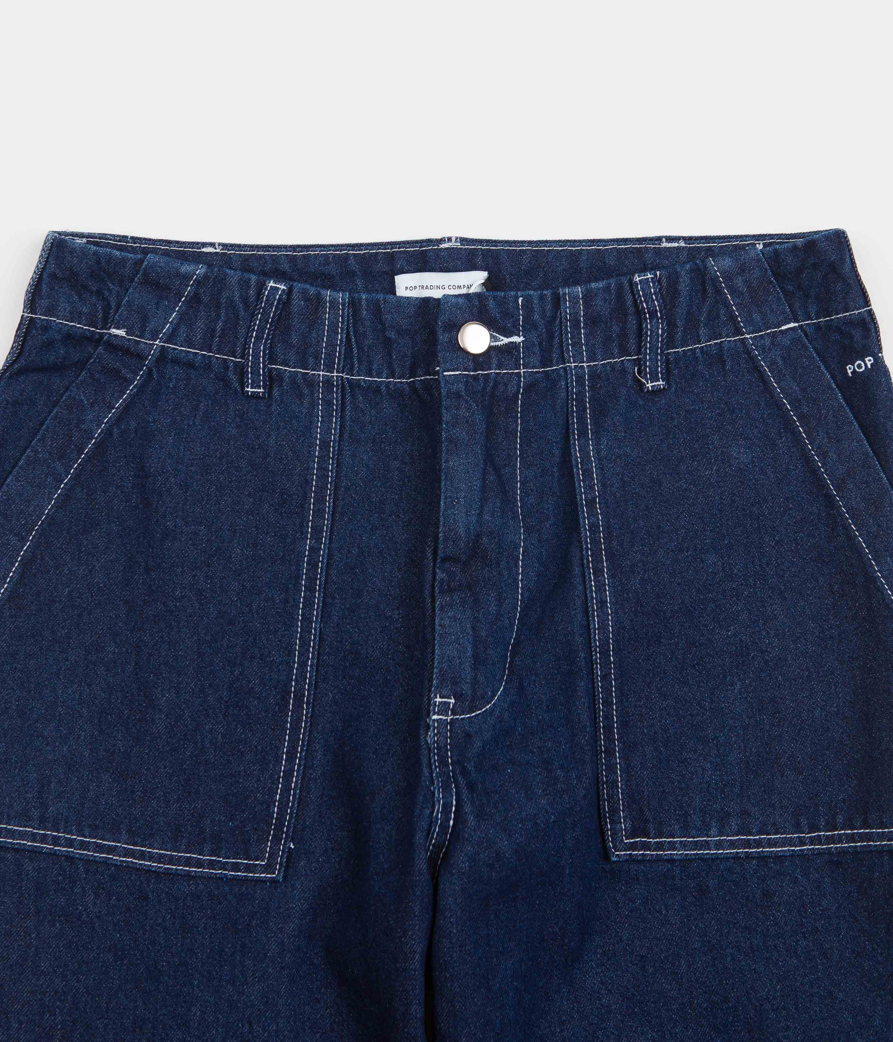Pop Trading Company Phatigue Farm Pants - Rinsed Denim | Flatspot