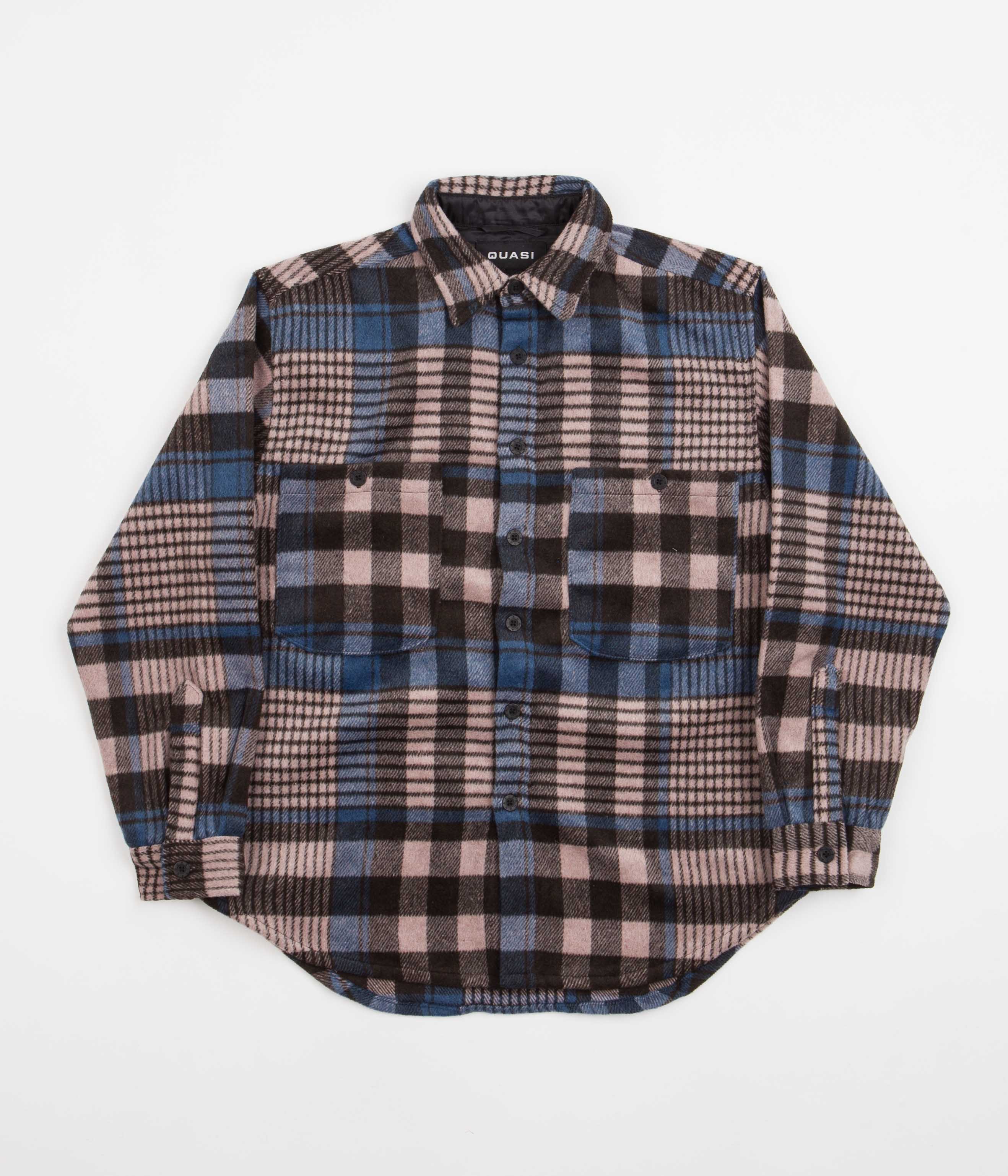 Quasi Screen Long Sleeve Flannel Shirt - Puce | Flatspot