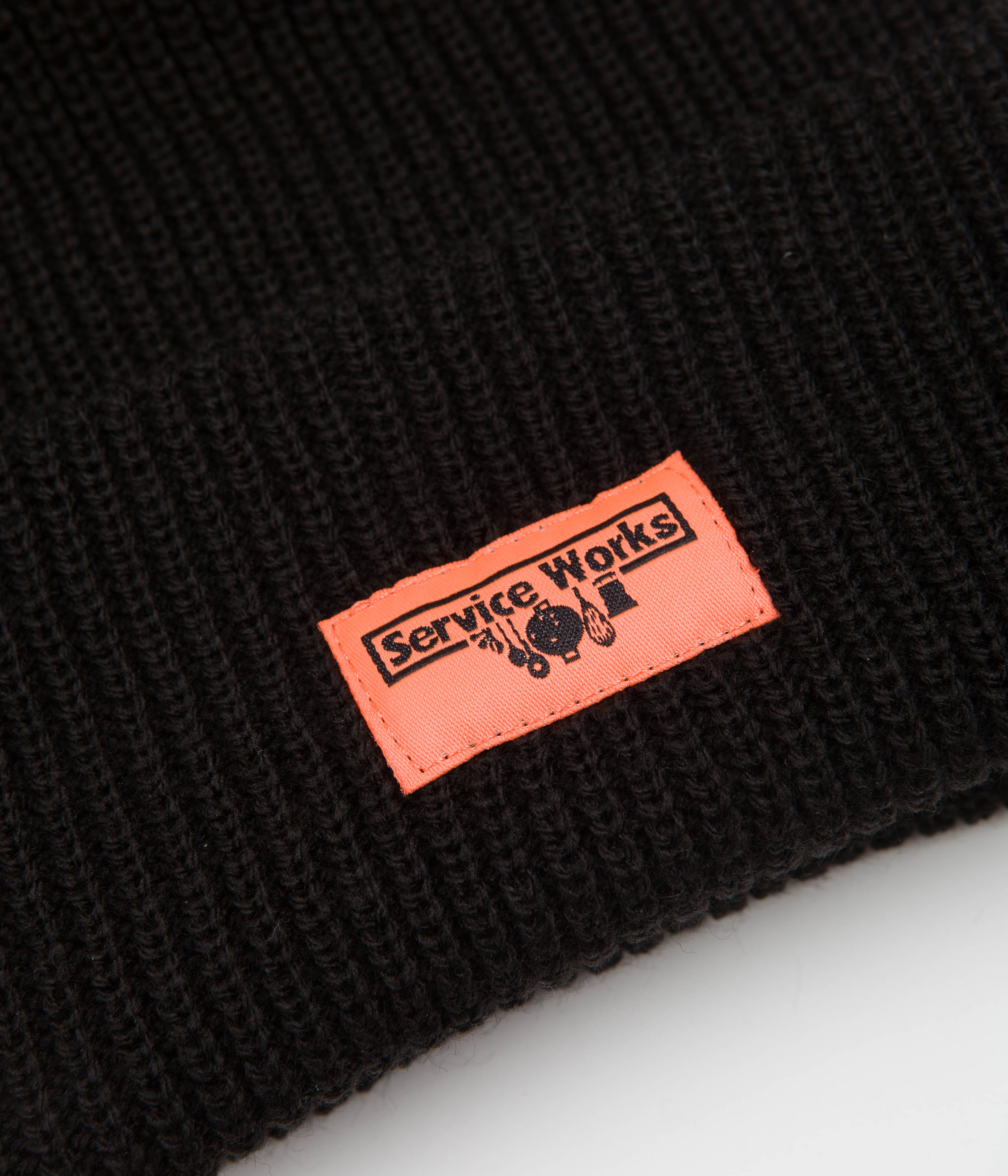 Service Works Logo Watch Cap Beanie - Black | Flatspot