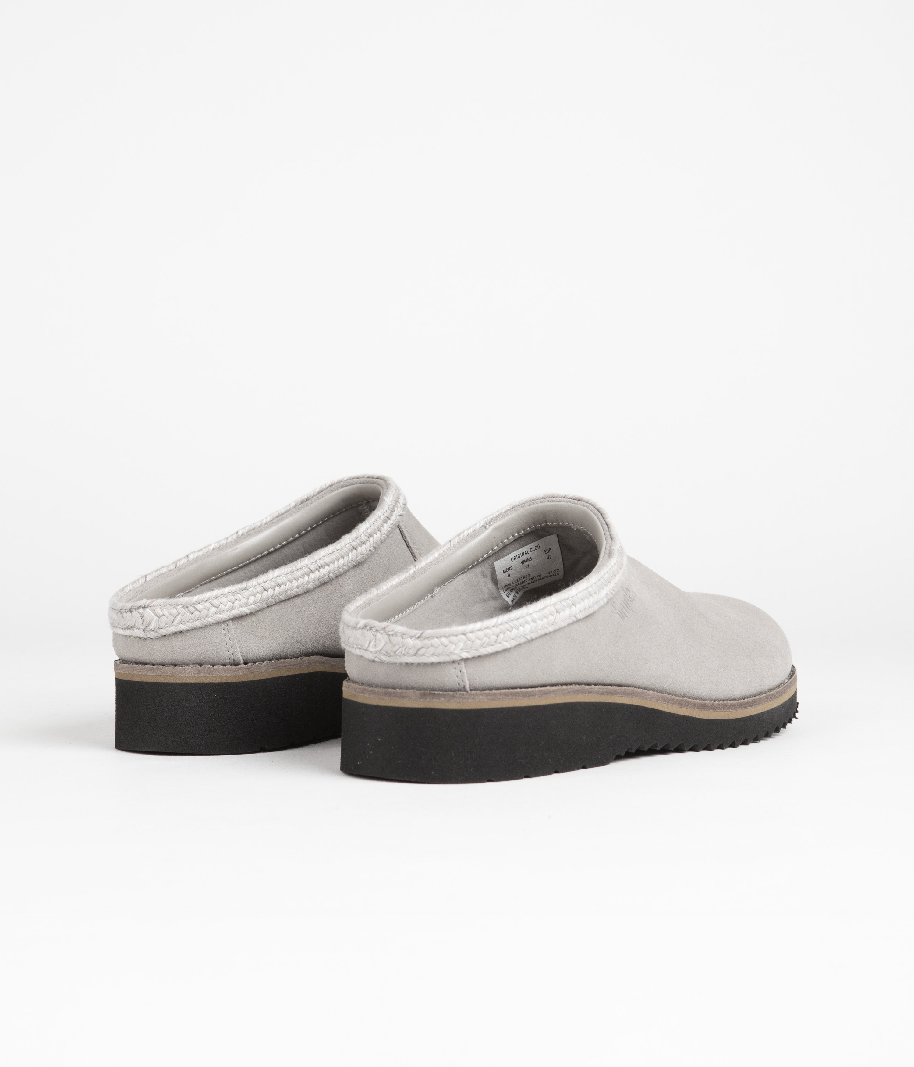 Simple Original Suede Clogs - Stone | Flatspot