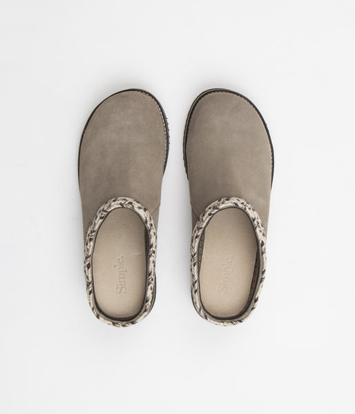 Simple Original Suede Clogs - Taupe | Flatspot