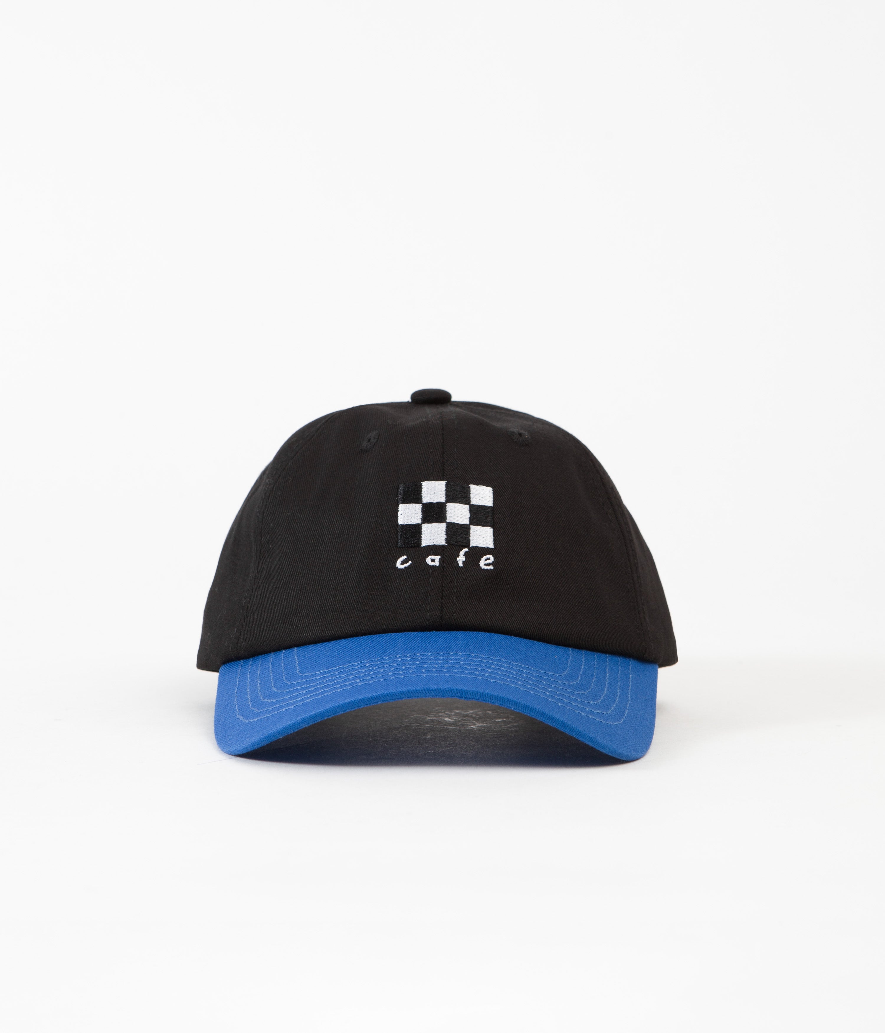 Skateboard Cafe Checkerboard Embroidered Cap - Black / Blue | Flatspot