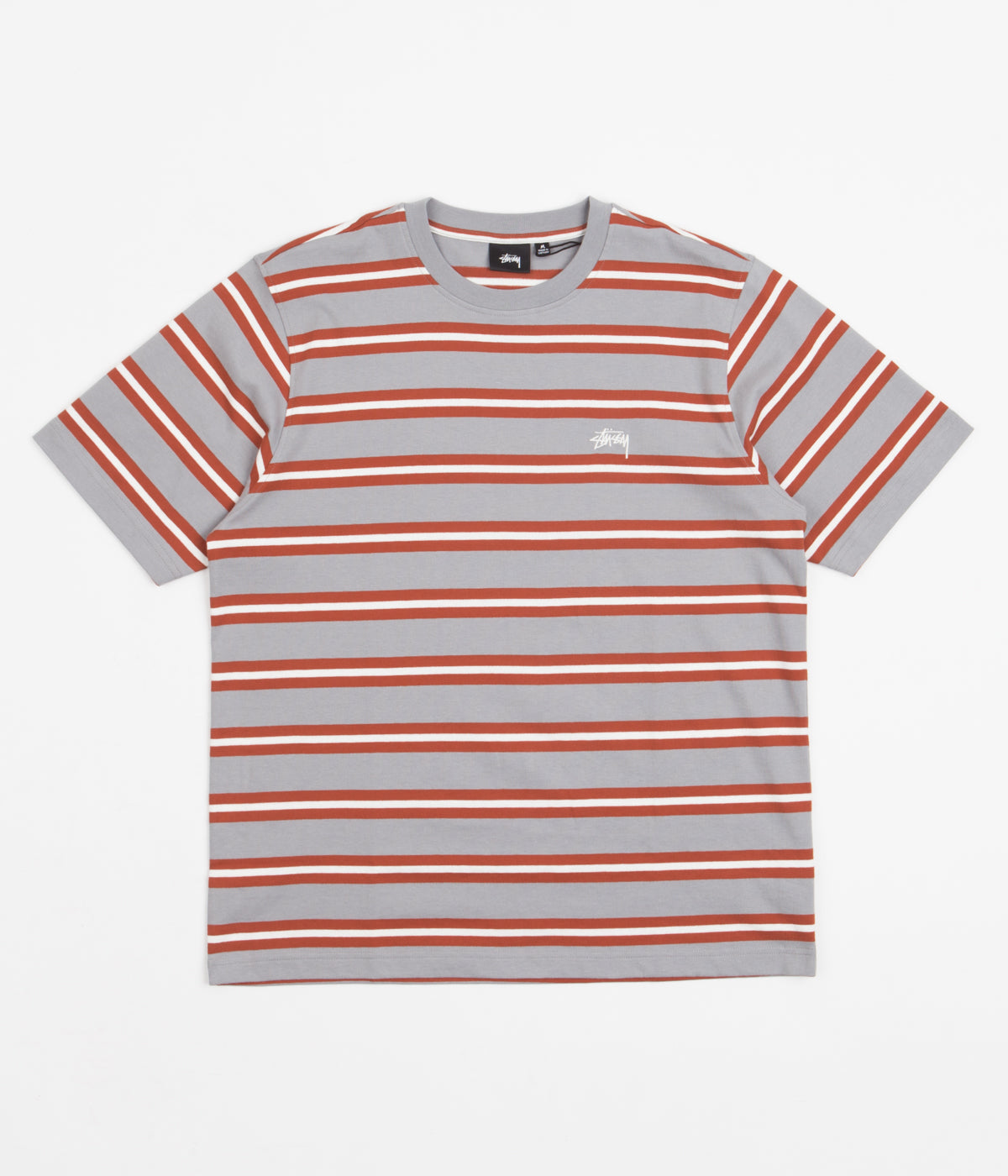 Stussy Multi Stripe T-Shirt - Grey | Flatspot