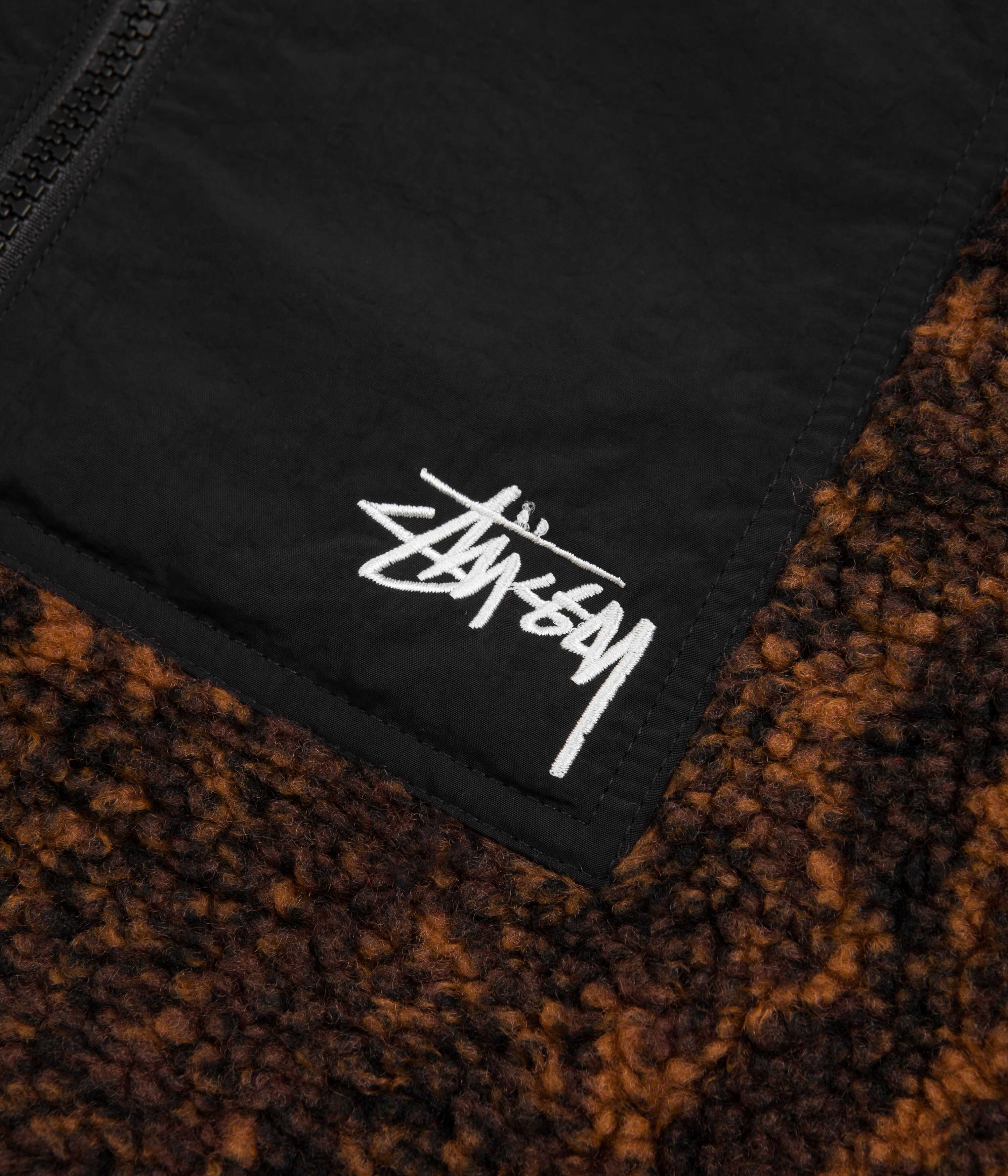 Stussy Snake Jacquard Sherpa Jacket - Brown | Flatspot