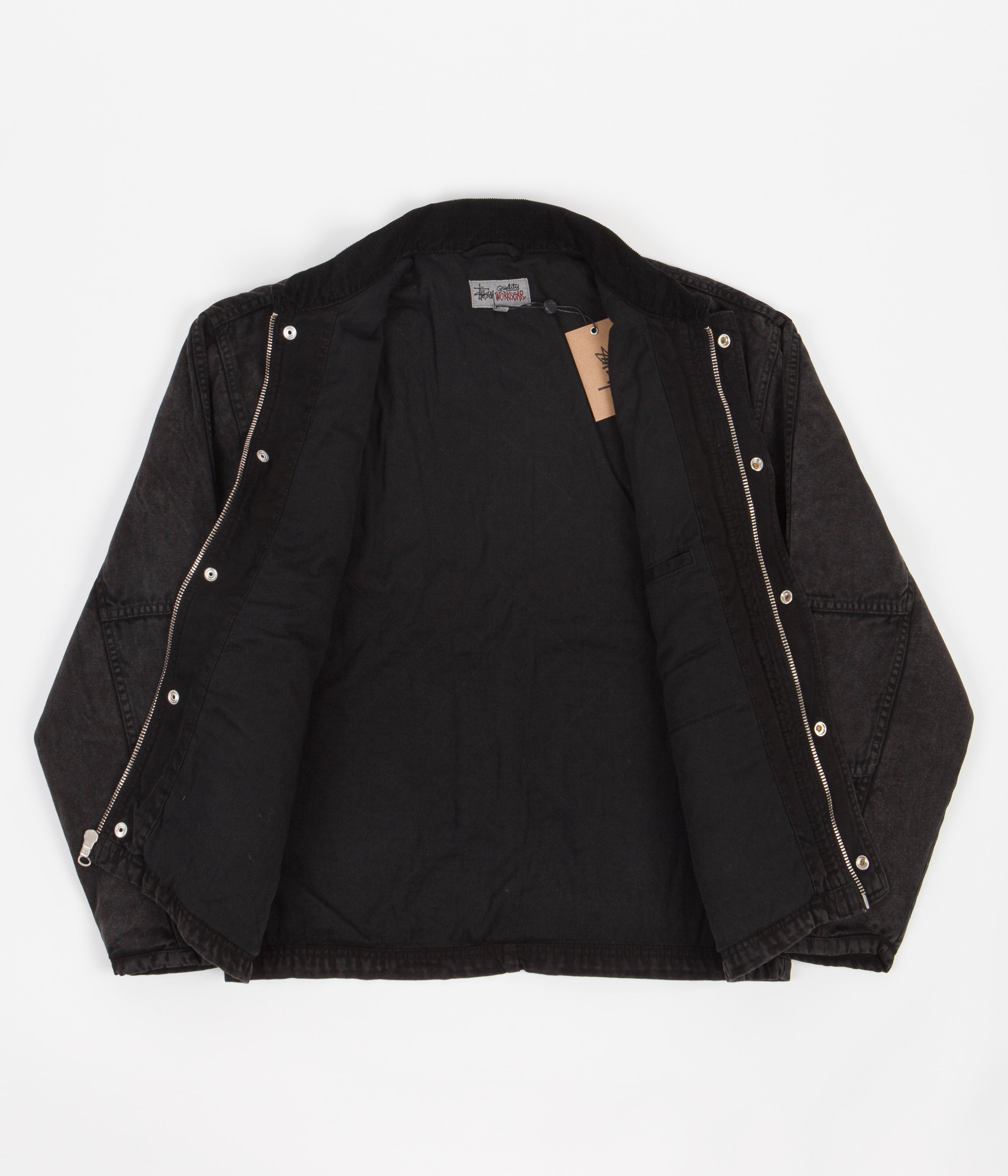 Stussy Washed Canvas Shop Jacket - Black | Flatspot