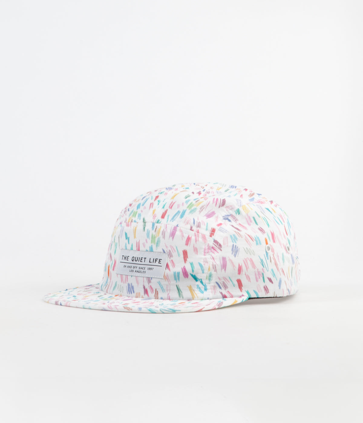 The Quiet Life Scribble 5 Panel Camper Cap - White | Flatspot
