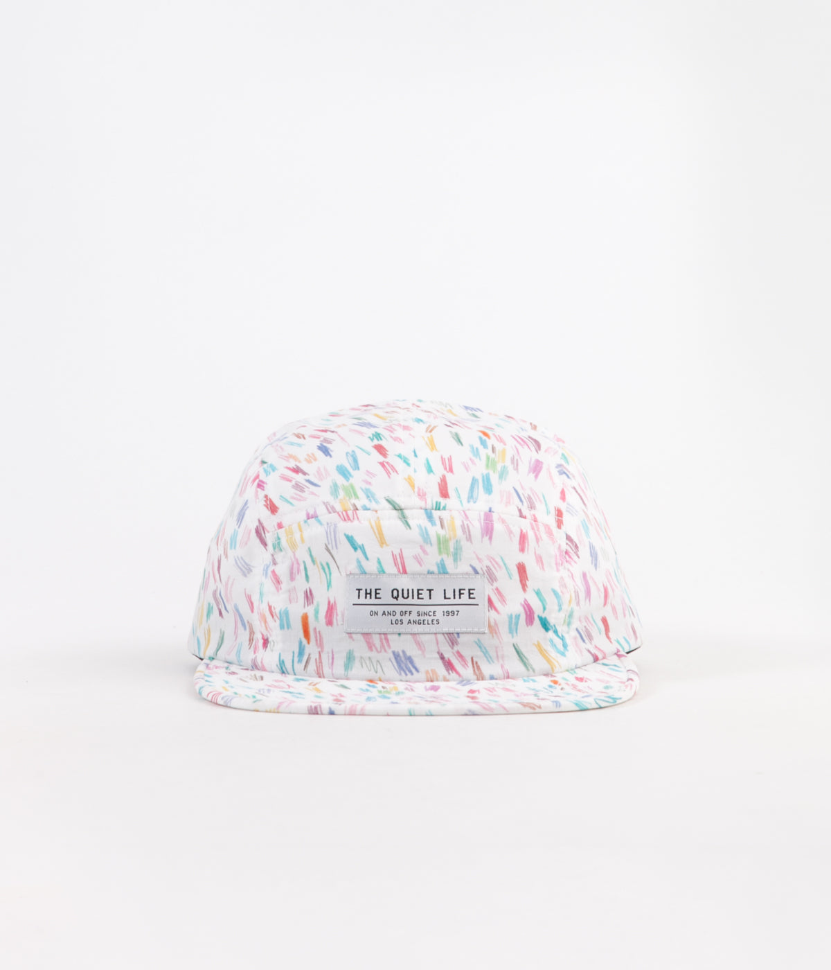 The Quiet Life Scribble 5 Panel Camper Cap - White | Flatspot