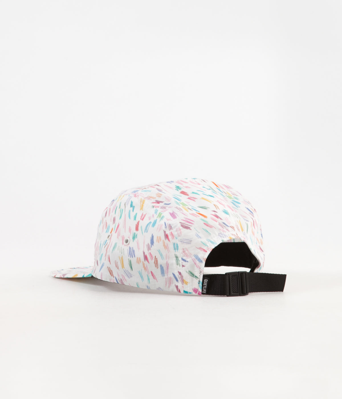 The Quiet Life Scribble 5 Panel Camper Cap - White | Flatspot